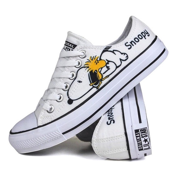 Tenis All Star Converse Courino SNOOPY Feminino | Shopee Brasil
