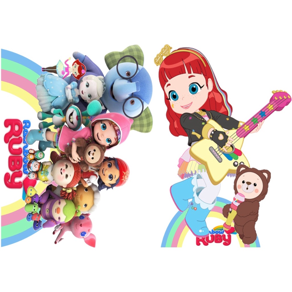 rainbow ruby kit decoração de festa infantil 10 display de mesa 20cm ...
