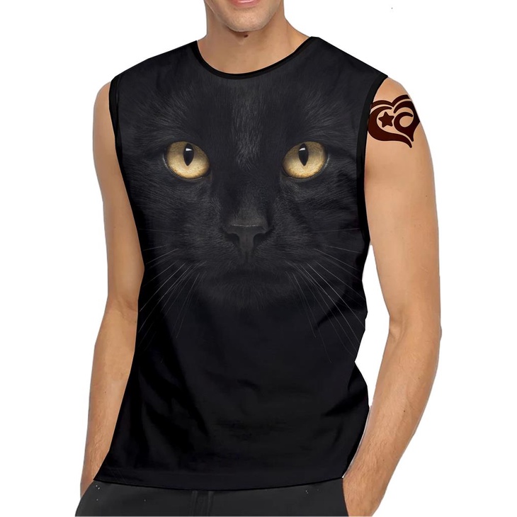 Camiseta Regata de Gato MASCULINA Animal | Shopee Brasil