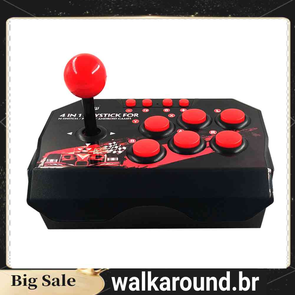 Controle 4 Em 1 Retro Arcade Game Joystick Station USB Com Fio TURBO ...