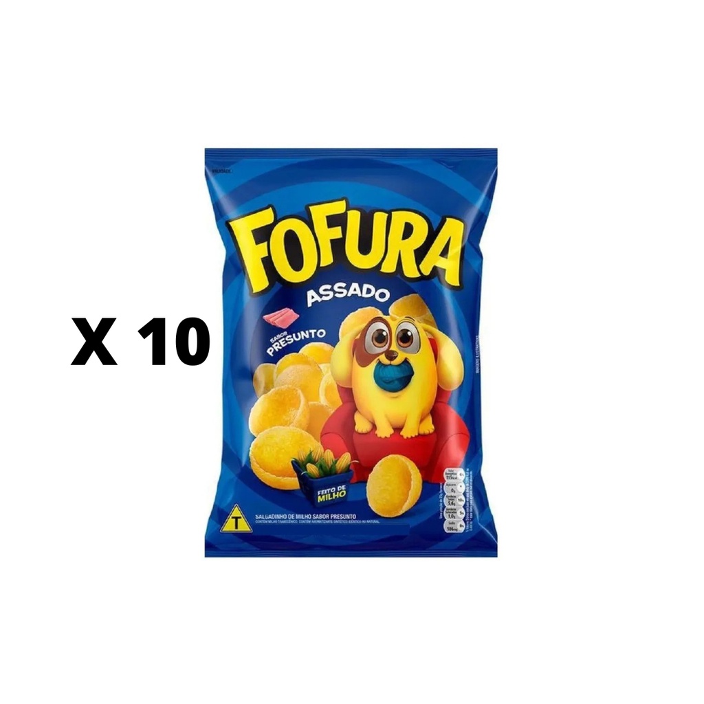 Salgadinho Fofura Presunto 70g Kit com 10 unidades - Escorrega o Preço