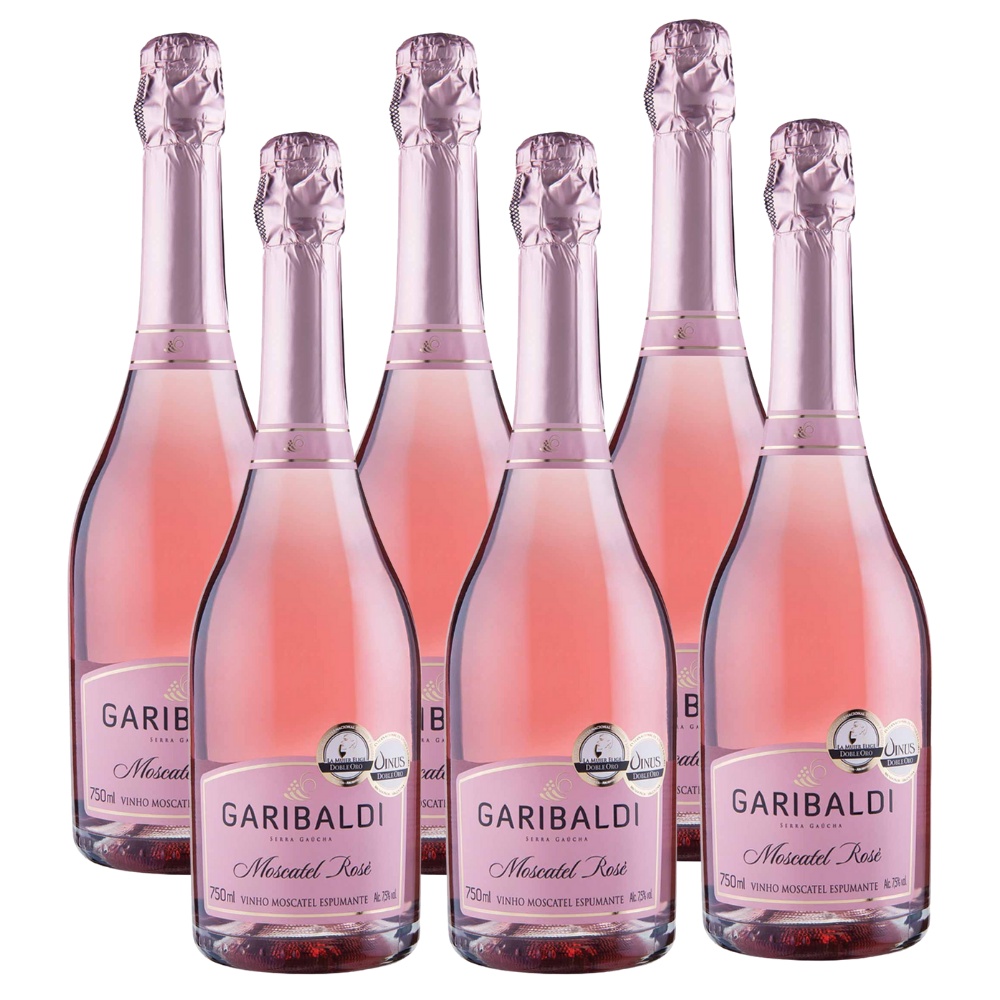 Kit 6 Espumante Moscatel Rosé Garibaldi Combo 6 und X 750 ml | Shopee ...