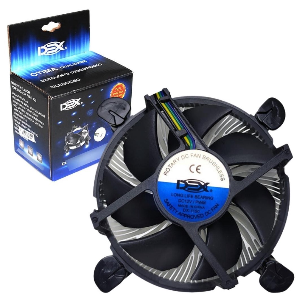 Cooler para Processador Intel Lga 1150 1151 1155 1156 I3 I5 I7 Box 4 Pinos Dex DX-1150 ...