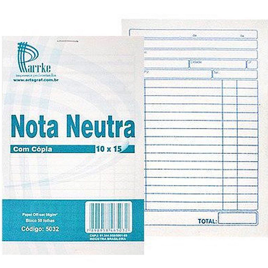 Kit 20 Blocos De Notas Neutra 1 Via Com 50 Folhas Cada Talão De Pedidos ...