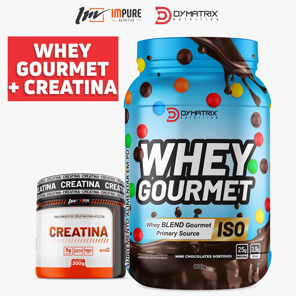 Whey Protein Gourmet 900gr + Creatina IMPURE 300gr | Shopee Brasil