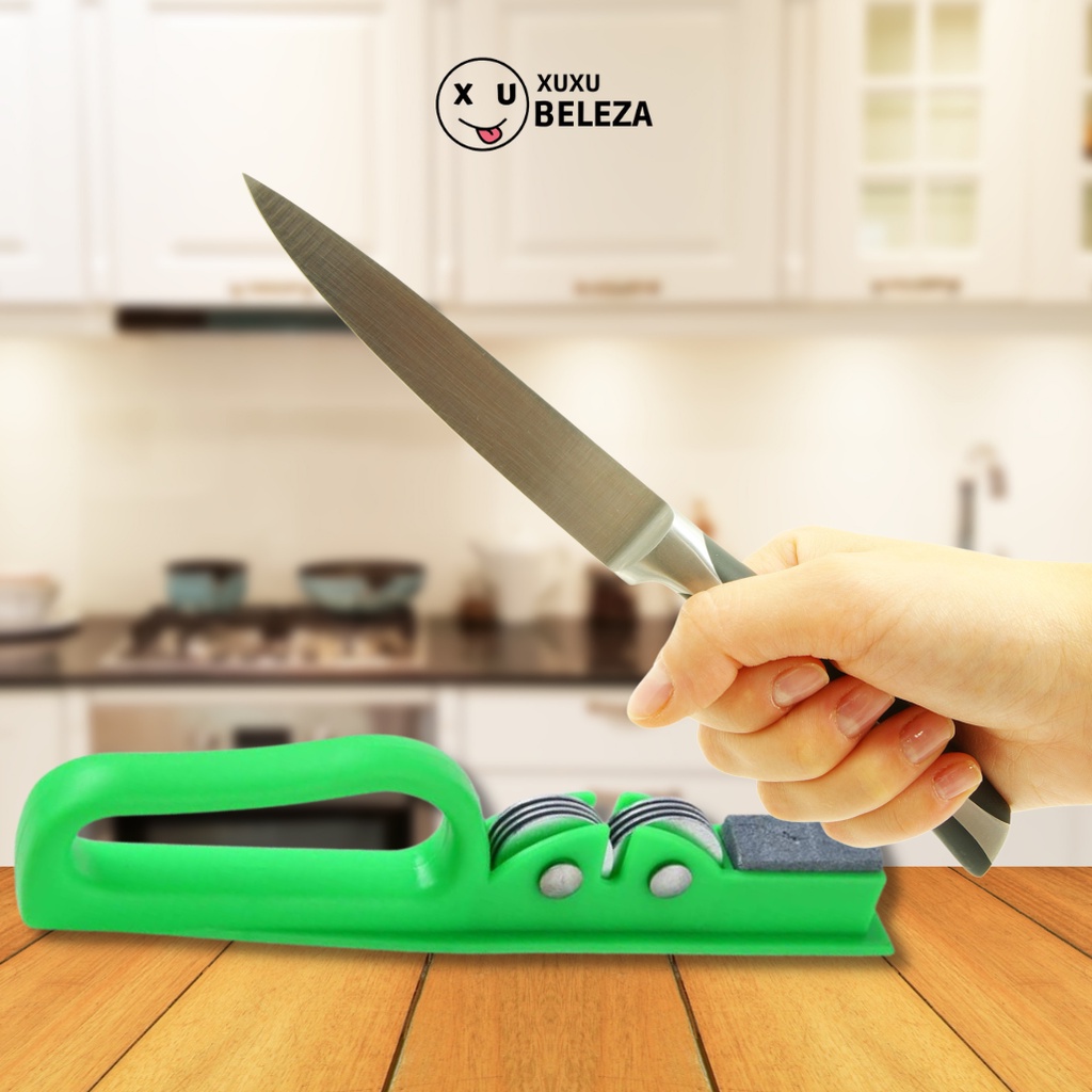 Amolador Afiador de Facas e Tesouras Manual Alicate, Facão 2 Em 1 Com ...