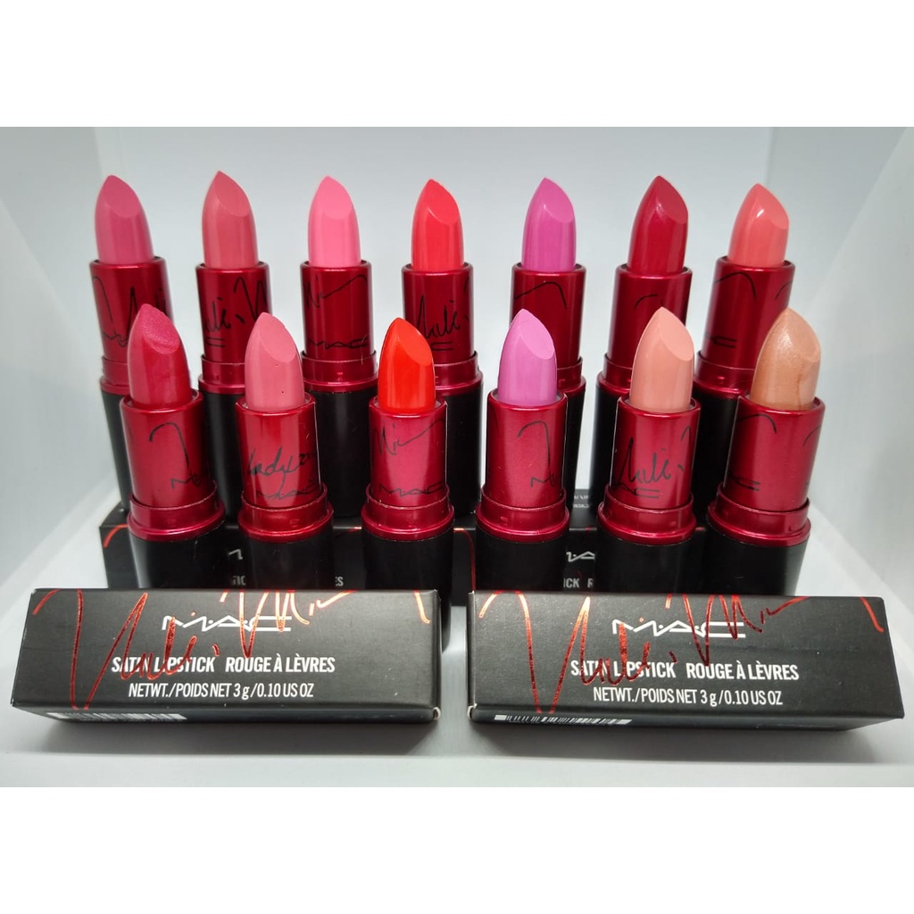 Batom M A C satin RED edition (cremoso) | Shopee Brasil
