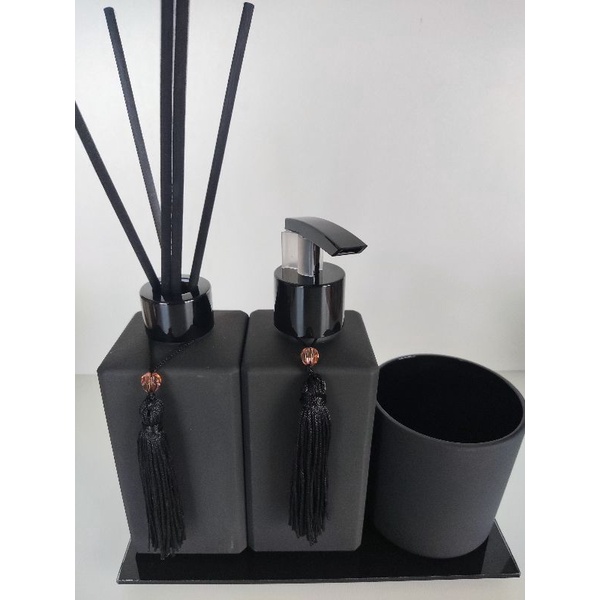 Kit Lavabo Banheiro Luxo Preto - Total Black | Shopee Brasil