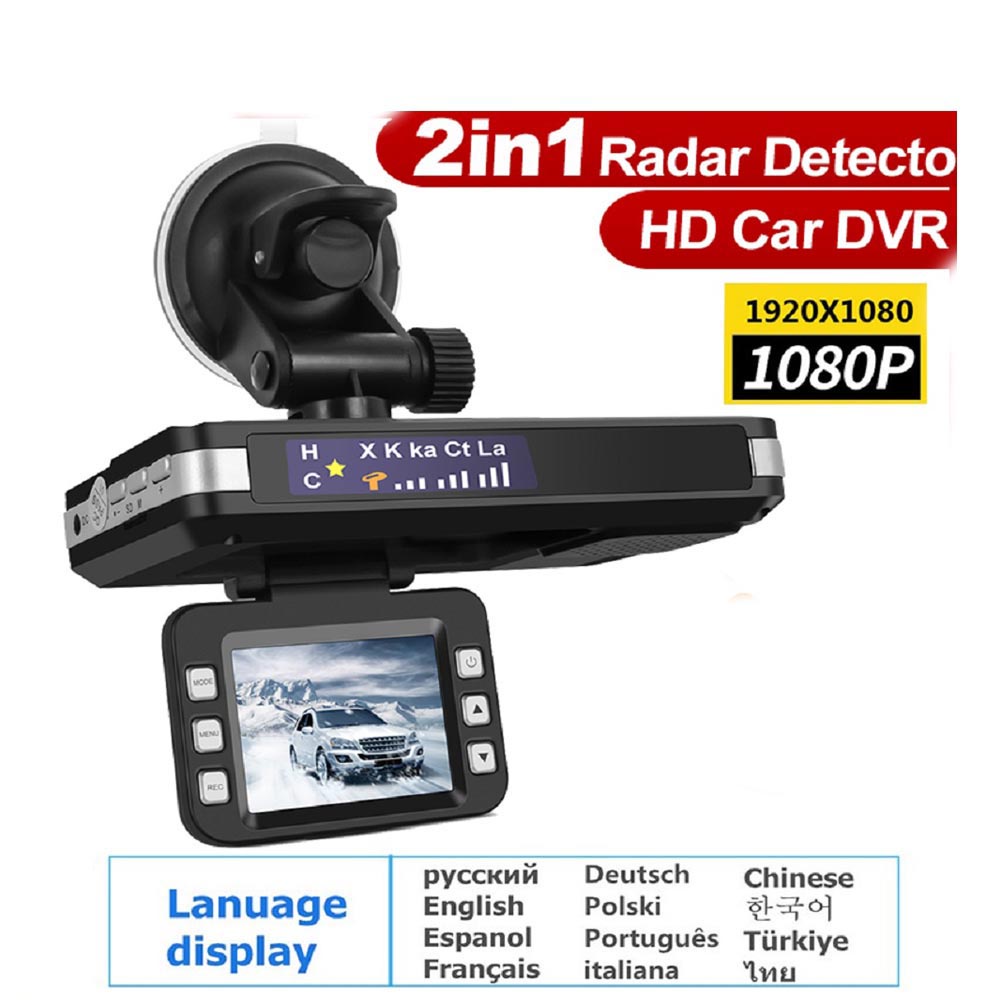 Detector De Radar DVR 2 Em 1 Dash Cam Velocidade De Veículo Full HD ...