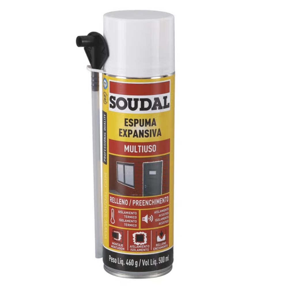 Espuma Expansiva Poliuretano Soudal 500ml / 340g - Soudal | Shopee Brasil