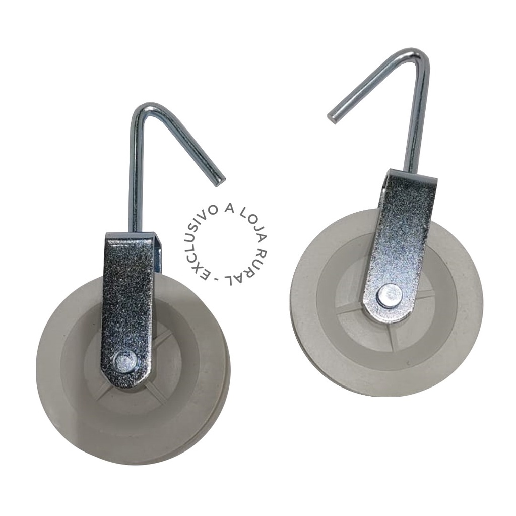 Varal Roldana 8cm Com Gancho Carretilha Para Teto Parede Kit 2 Unidades ...