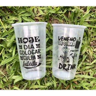 KIT 100 Copos Copão Disk Cerveja Adega Descartável 700ml PERSONALIZADOS Copo Drink | Shopee Brasil
