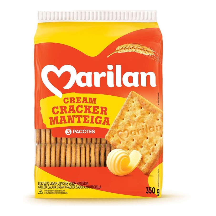 Biscoito Cream Cracker Manteiga Marilan Pacote 350g | Shopee Brasil