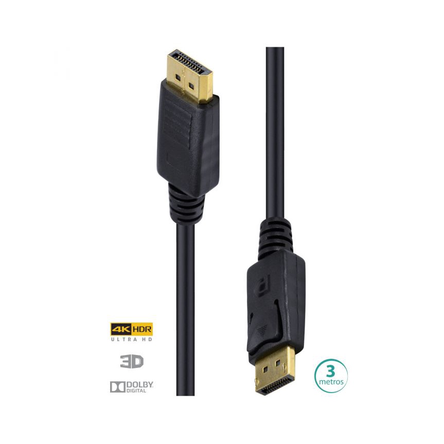 CABO DISPLAYPORT 1.3V ULTRA HD 60HZ 3 METROS - DP13-3 | Shopee Brasil