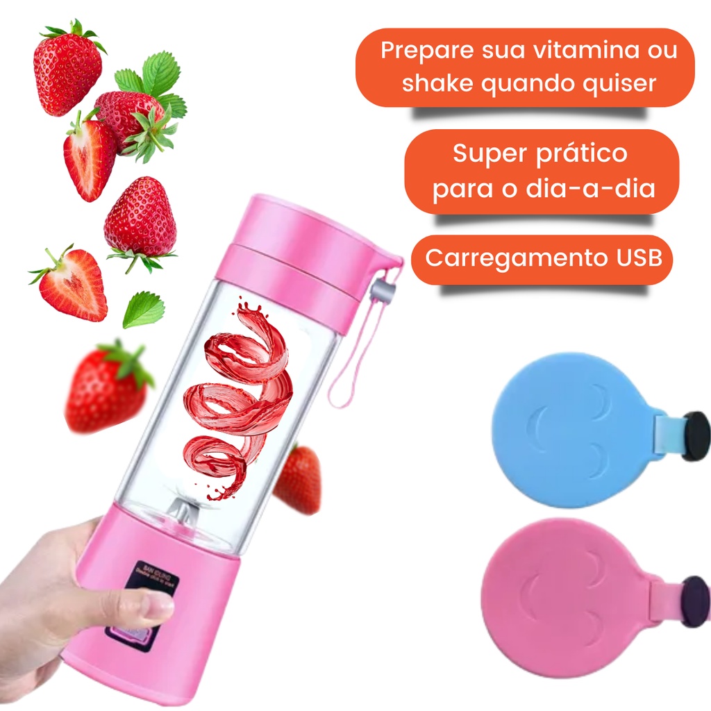 Mini Liquidificador Portátil Usb Recarregável Com Copo 400ml | Shopee ...
