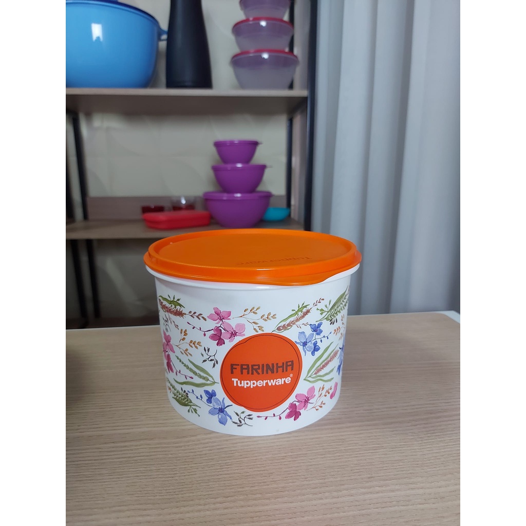 Tupper Caixa Farinha 1,8 Kg Floral Tupperware | Shopee Brasil