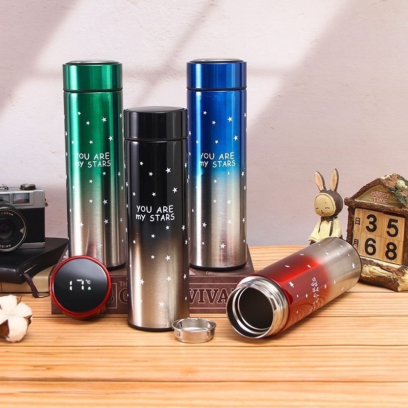 Garrafa Térmica Inteligente De Aço Inoxidável 500ml Estrela Com Led ...