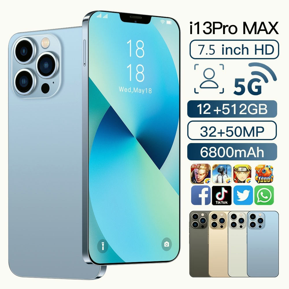 I13 Pro Max Android 6,7.8inch 256Gb Smartphone Marca Nova Chegada ...