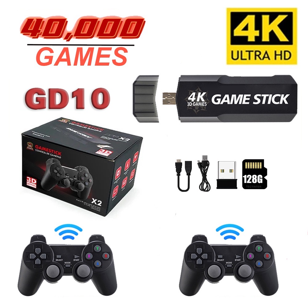 Video Game Stick G10 4k Original 64G 30.000 Jogos + 2 Controles ...