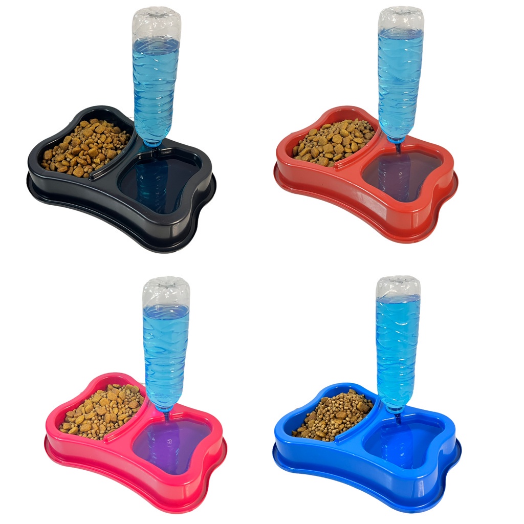 Comedouro Duplo Anti-Formiga Automático c/ Suporte Para Garrafa ...