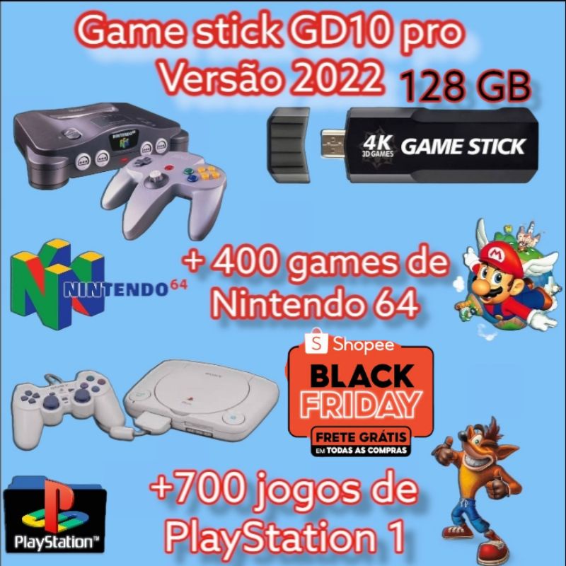 video Game stick 4k gd10 2022 GD10 pro 3D 64GB/128GB Versão 4.6 ...