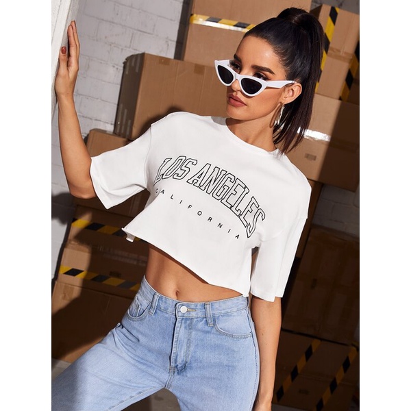 Cropped Feminina Los Angeles California V2 Shopee Brasil