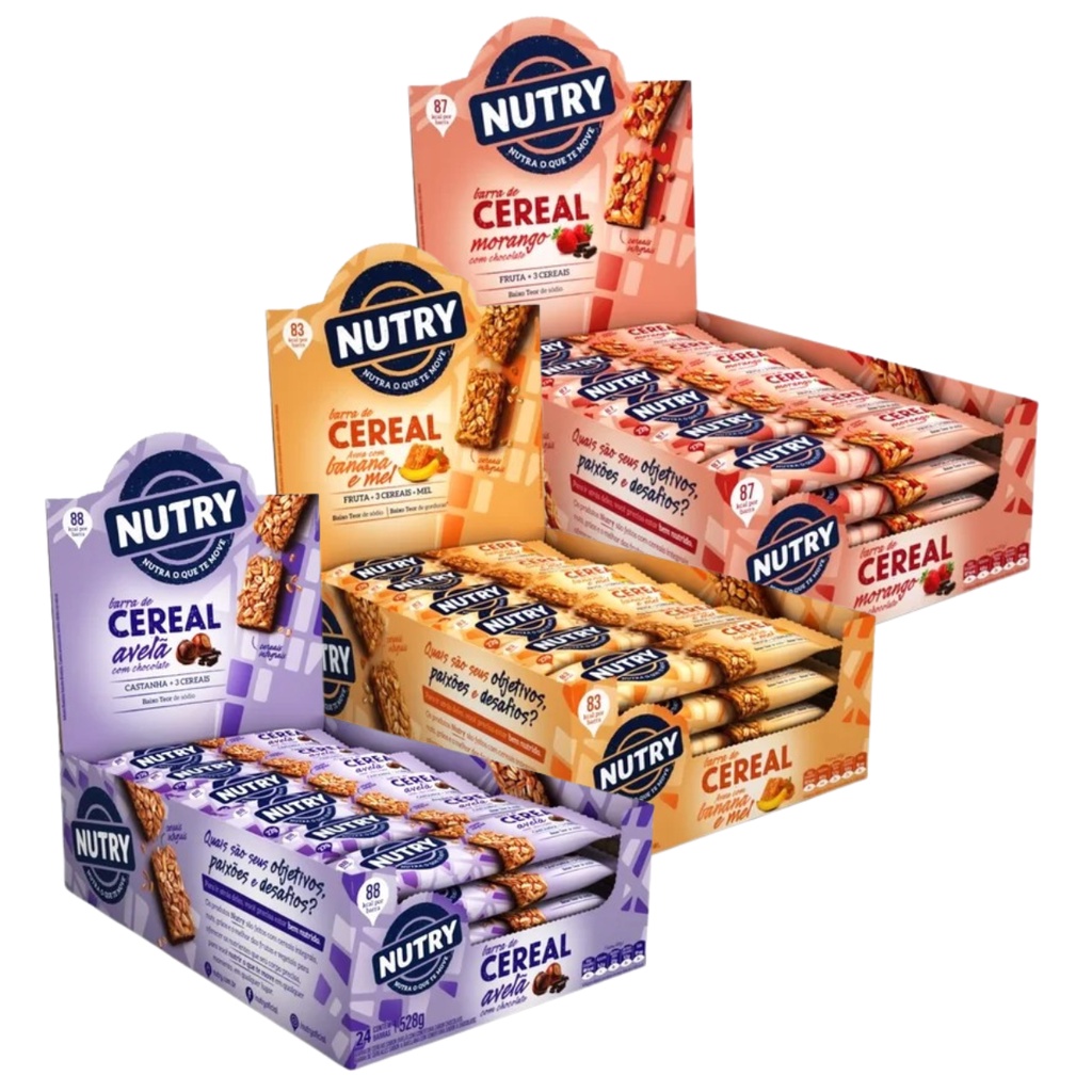 Barra De Cereais Nutry Caixa C/24 Nutrimental - Escolha Sabores ...