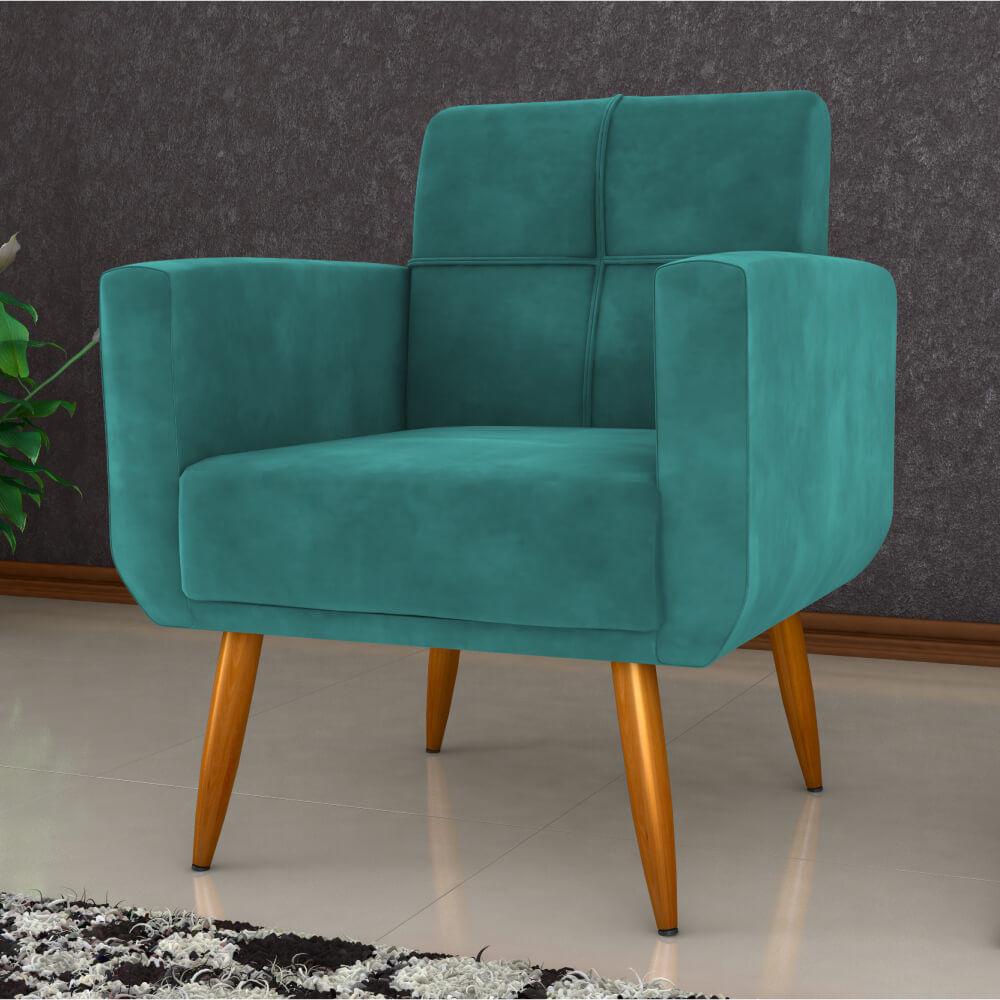 Poltrona Madri com Tecido Veludo - Acqua | Shopee Brasil