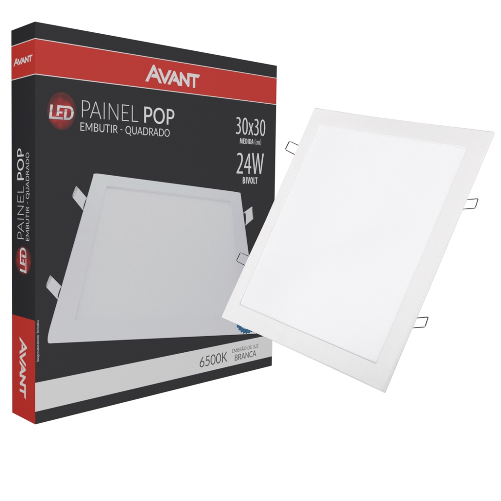 Luminária Painel Plafon Led 25W Quadrado Redondo Sobrepor Bivolt Avant (GARANTIA DE 01 ANO ...