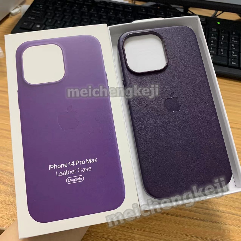 [Caixa Magsafe De Couro Roxo Escuro Para IPhone 14 Plus Pro Max Com ...