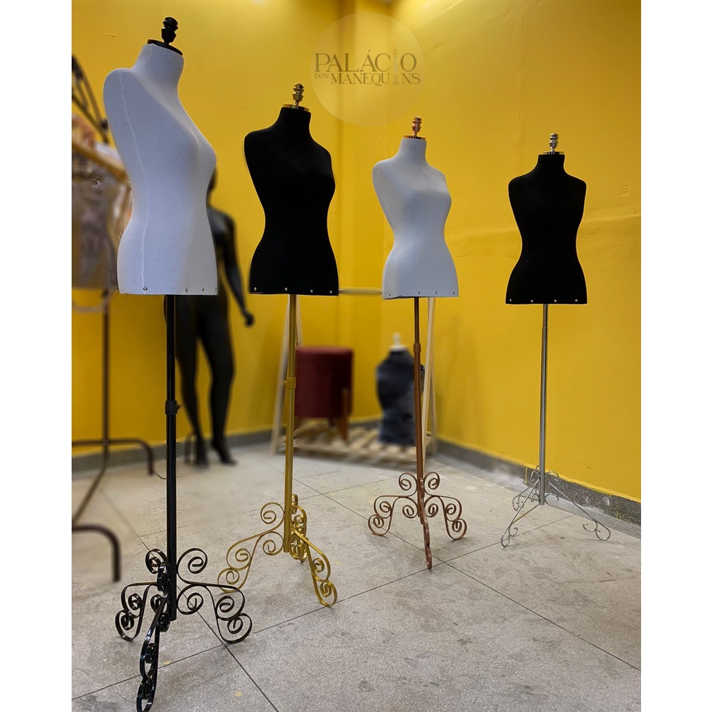 Manequim Busto Com Pedestal Retrõ Expositor / Moda Loja Roupas Feminina ...
