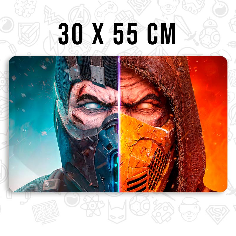 Mouse Pad Gamer Scorpion x Sub-zero | Mortal Kombat com Borda Soldada ...