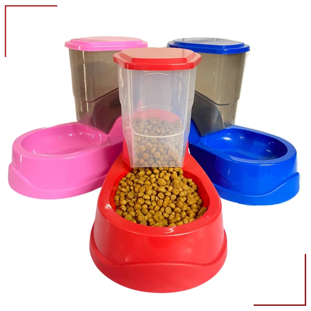 Pote De Ração Pet Comedouro Bebedouro Duplo Cães E Gatos - Escorrega o ...