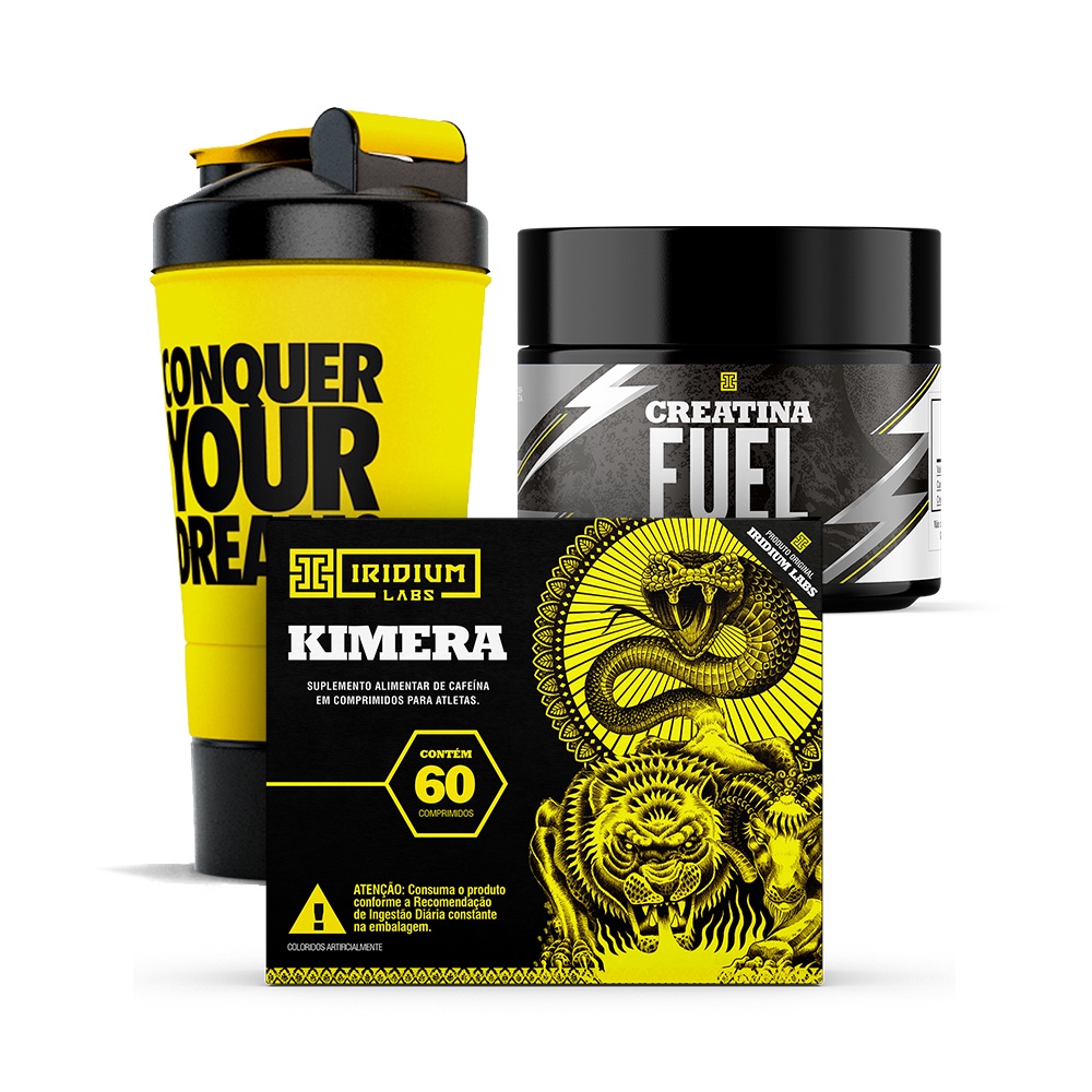 Kit Creatina Fuel 150g + Kimera Thermo + Coqueteleira 3 Doses (Amarela ...