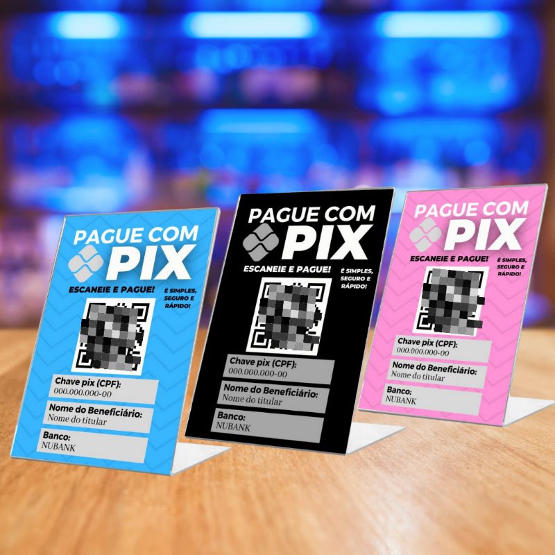 Placa Pix Qr Code Display Balcãomesa Escorrega O Preço 