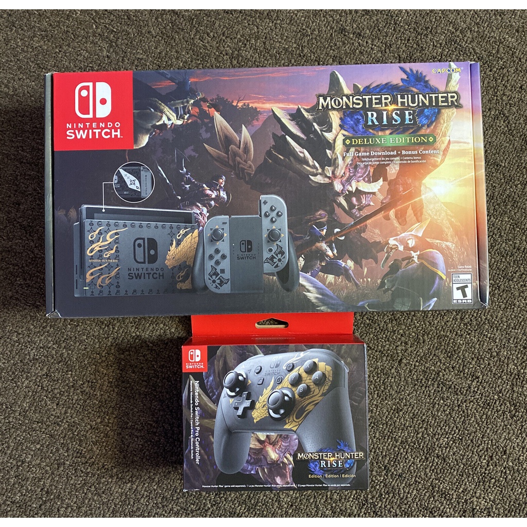 NOVO Nintendo Switch MONSTER HUNTER RISE Deluxe Edition com MHR Pro ...