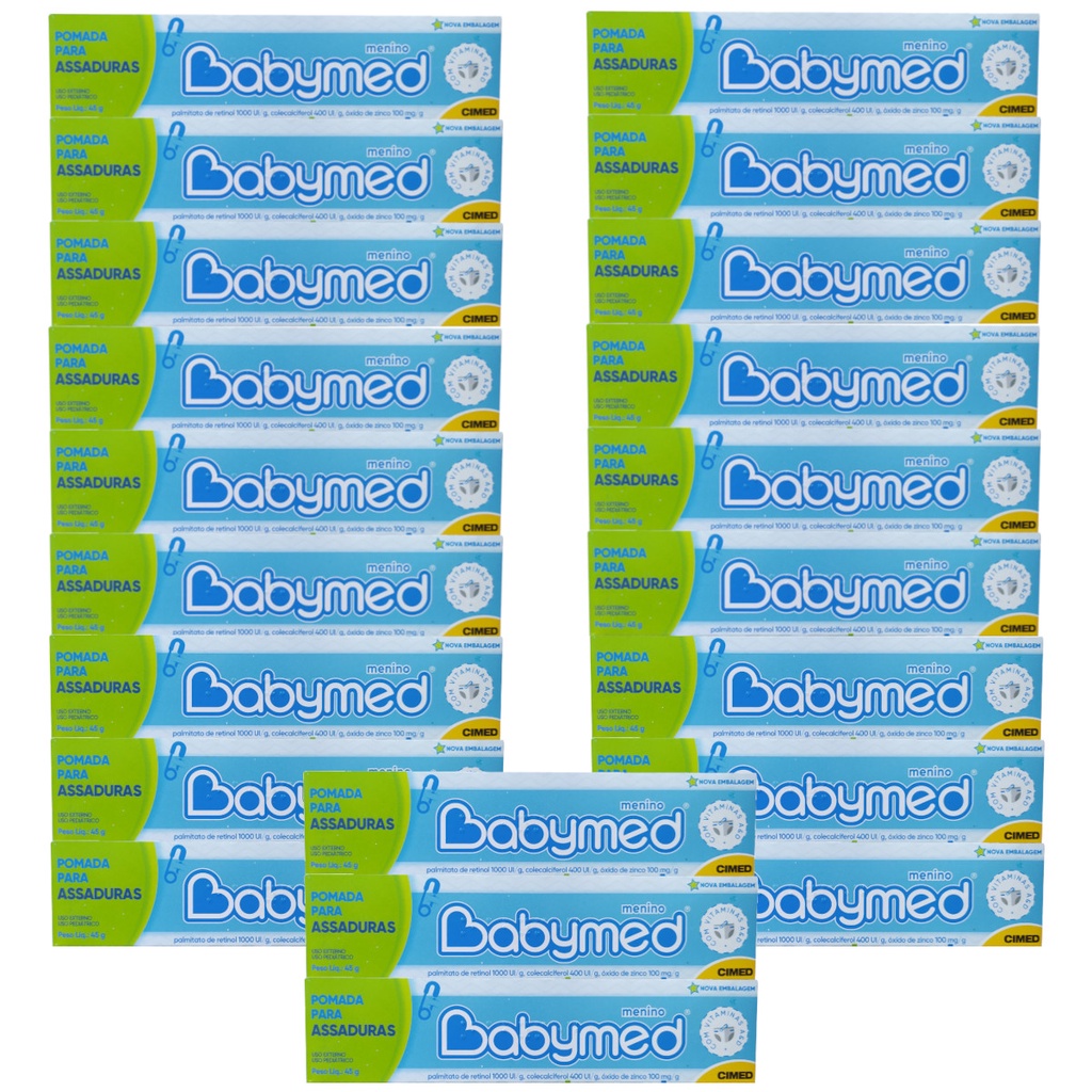 Kit 21x Babymed Pomada Contra Assaduras Azul 45g | Shopee Brasil