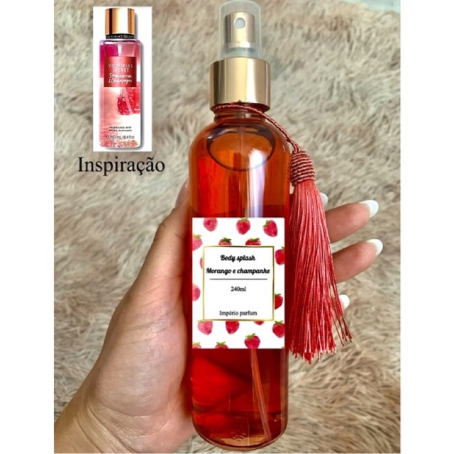Body splash morango e champanhe excelente fixação 240ml | Shopee Brasil