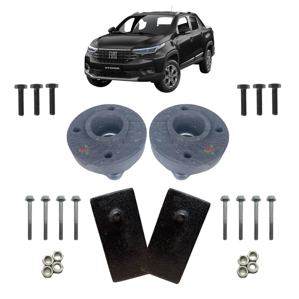 Kit Lift Traseiro E Dianteiro Strada Nova Elevar 4 Cm | Shopee Brasil
