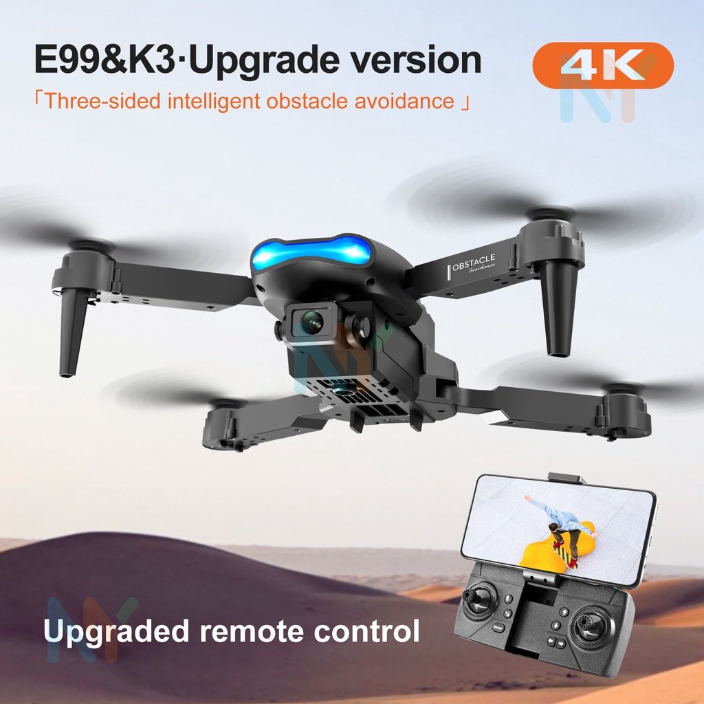 2022 Novo Drone E99 K3 PRO Mini 4K HD Câmera Wi-Fi FPV Obstacle Evitance Profesional Dobrável RC ...