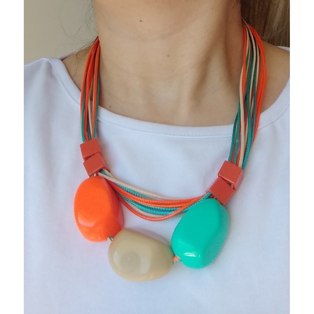 Max colar de fio encerado Resina Multicamadas Colorido | Shopee Brasil