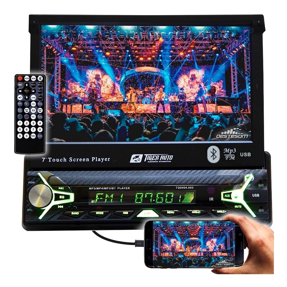 Dvd Central Mp5 Mp4 Retratil Multimidia Espelha Android Ios | Shopee Brasil