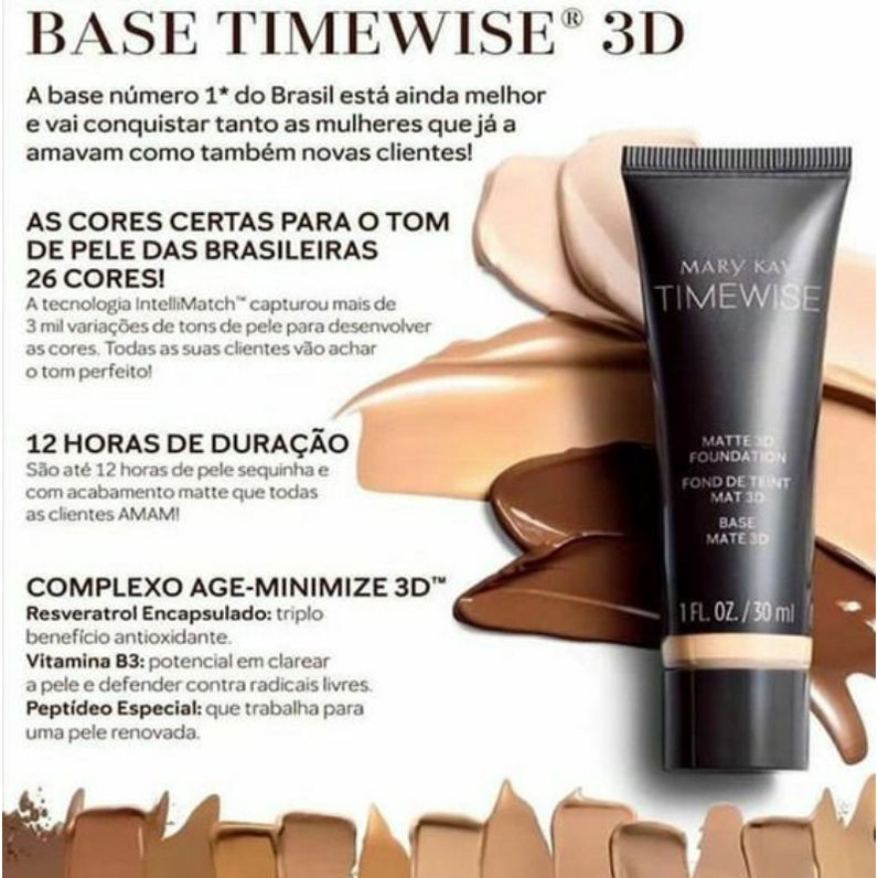 Base Facial Líquida Timewise 3d Matte Mary Kay - Escorrega o Preço