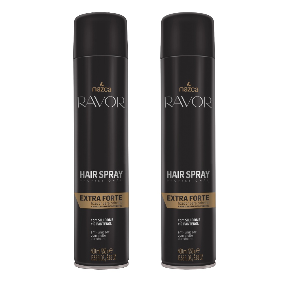 Spray Fixador Nazca Ravor Extra Forte 400ml 2 Unidades | Shopee Brasil
