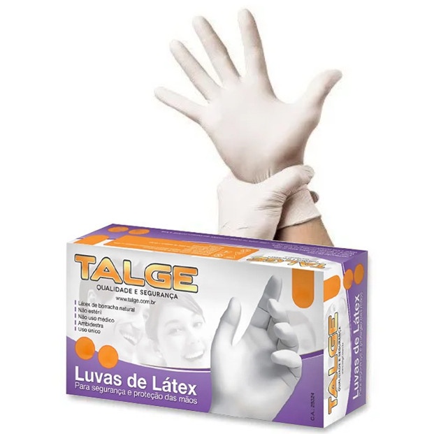 Luva látex sem pó G talge c/100 - Corre Que Ta Baratinho