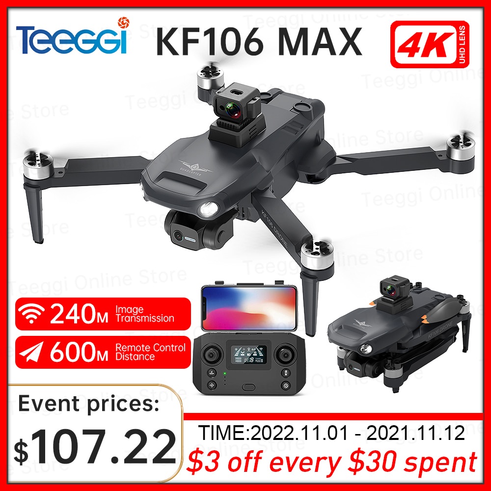 kf106/kf106 max drone Profissional Com Câmera hd 2.4g wifi gps 3 Eixos Dobrável gimbal fpv Sem ...