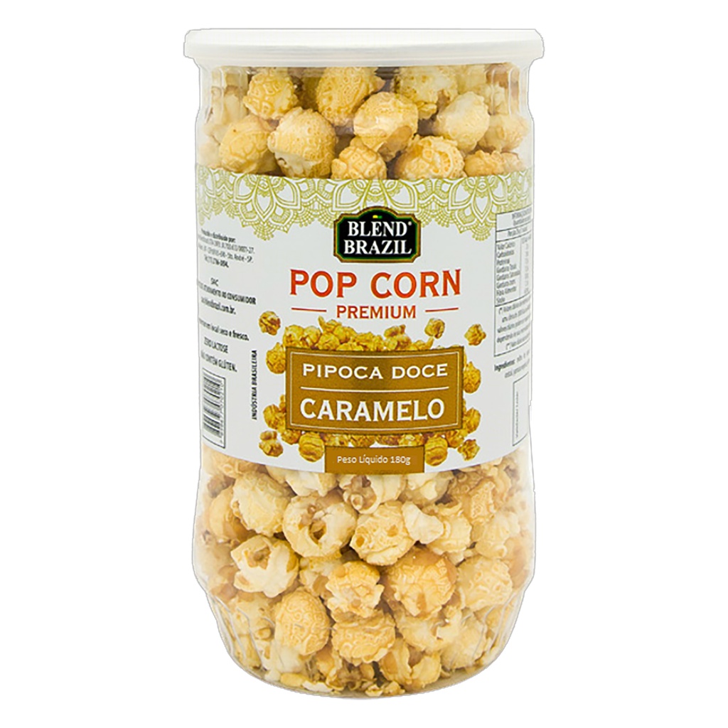 Pipoca Pronta Doce Caramelo Blend Brazil Premium Pote 180g | Shopee Brasil