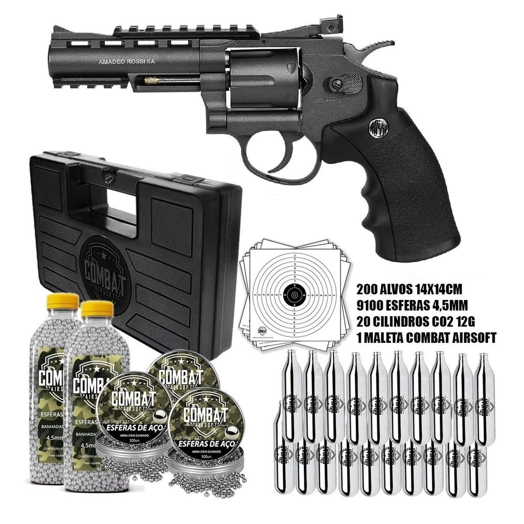 Revolver Full Metal Co2 Rossi Wg 701 4.5mm + Super Kit - Escorrega o Preço