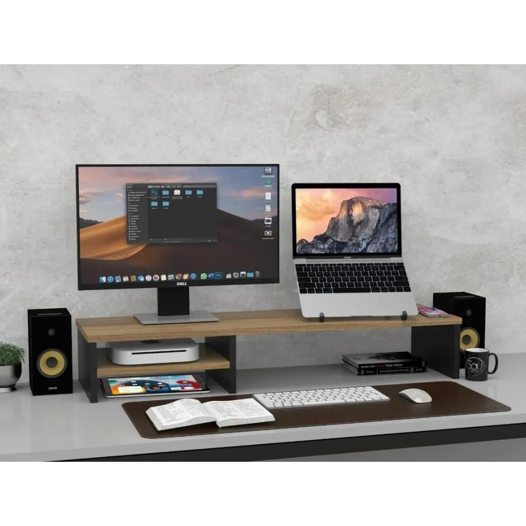 Suporte Base Setup Gamer Home Office Dois Monitores | Shopee Brasil