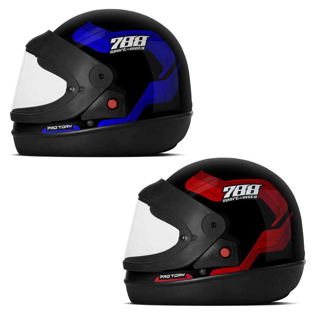 Kit Com 2 Capacetes Feminino e Masculino Fechado Sport Moto 788 ...